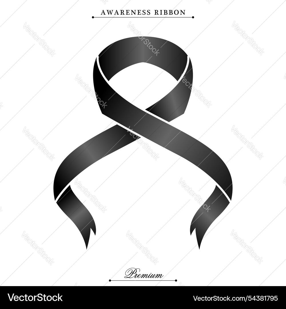 Awareness ribbon element design mourning sign Vector Image