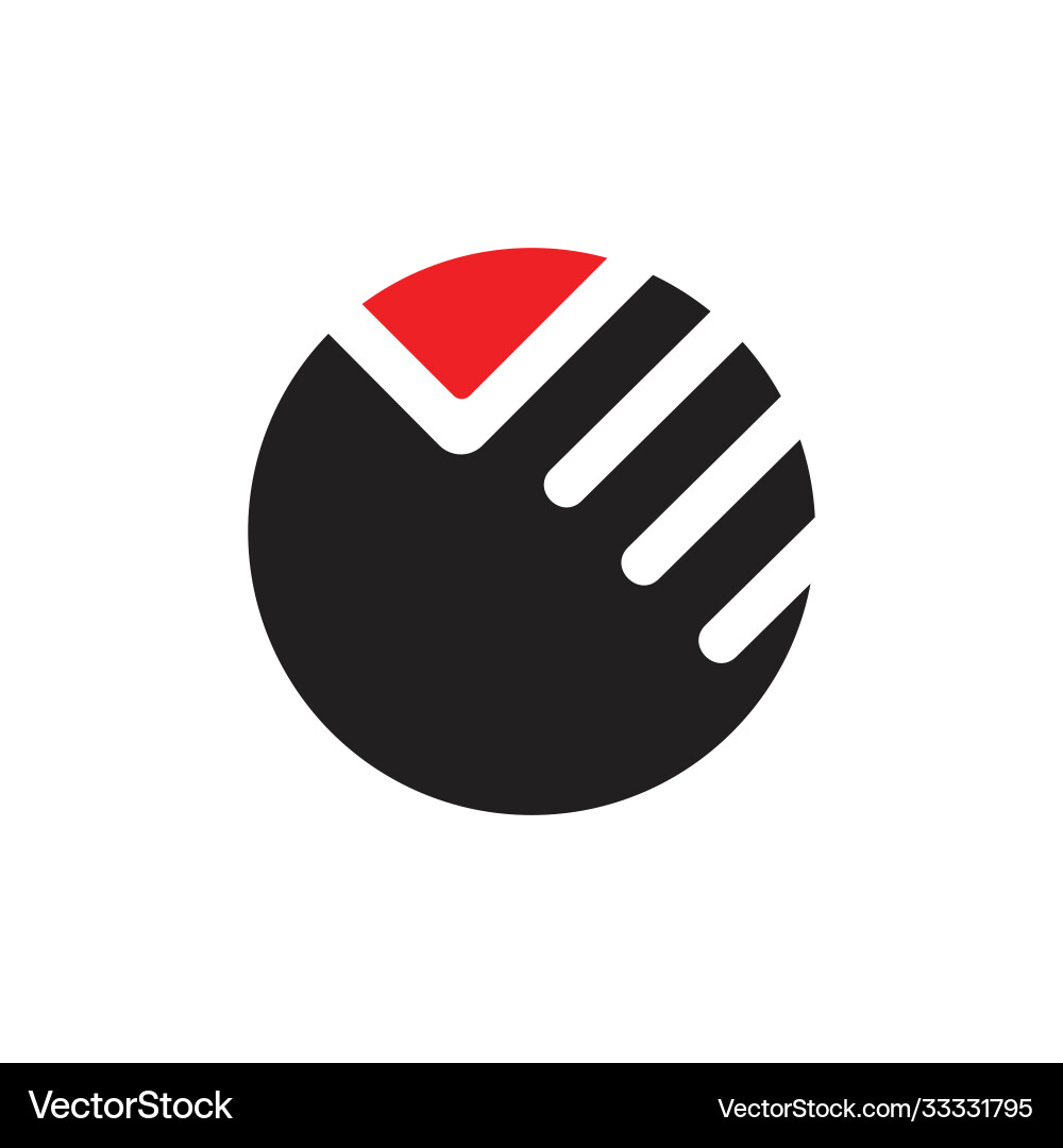 Check mark hand geometric logo Royalty Free Vector Image