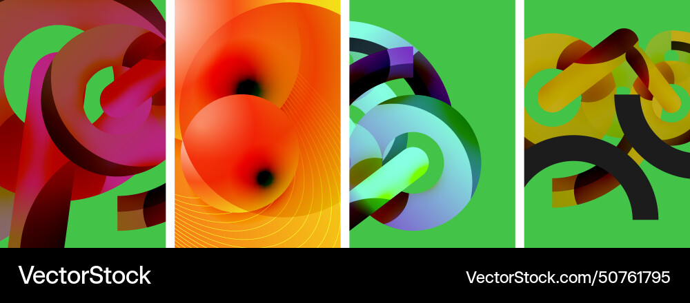 Circle geometric abstract posters Royalty Free Vector Image