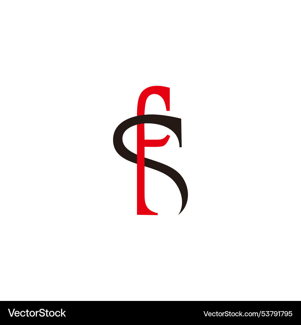 Letter fs curves motion simple logo Royalty Free Vector