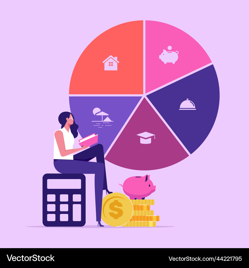 Personal income and expense management concept Vector Image
