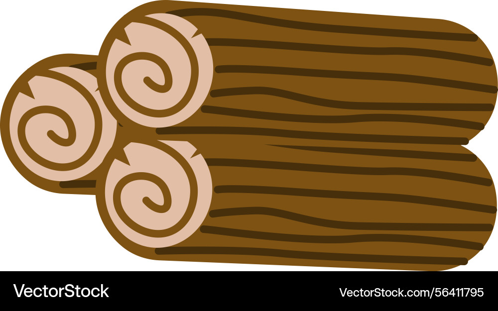 Stacked logs cartoon image Royalty Free Vector Image