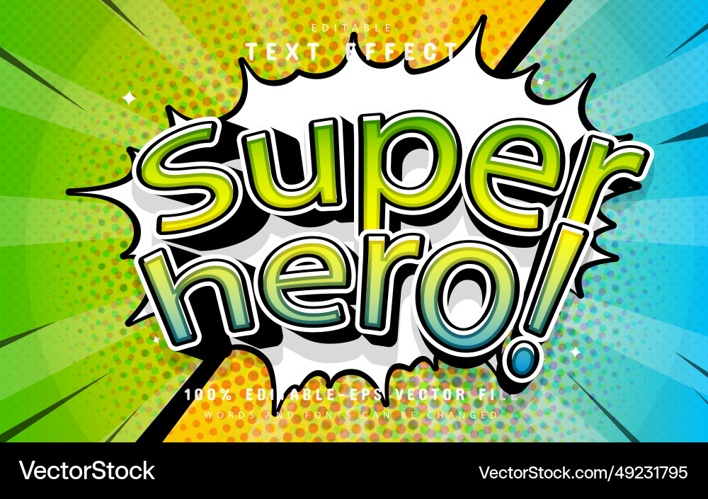 Superhero Comic Text Effect Royalty Free Vector Image