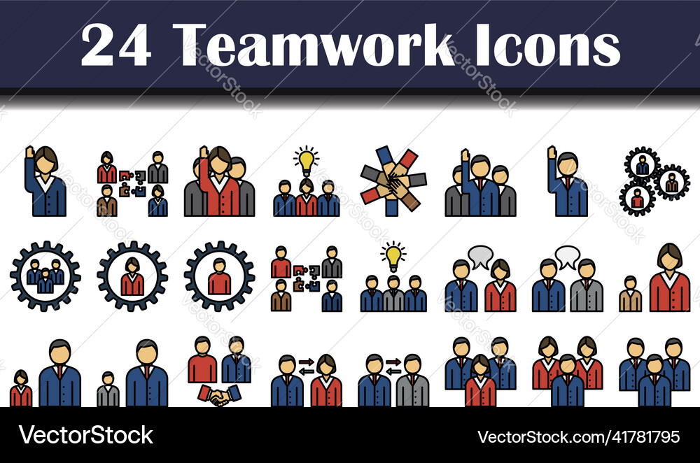 Teamwork icon set (41781795) – Royalty-Free Vector | VectorStock