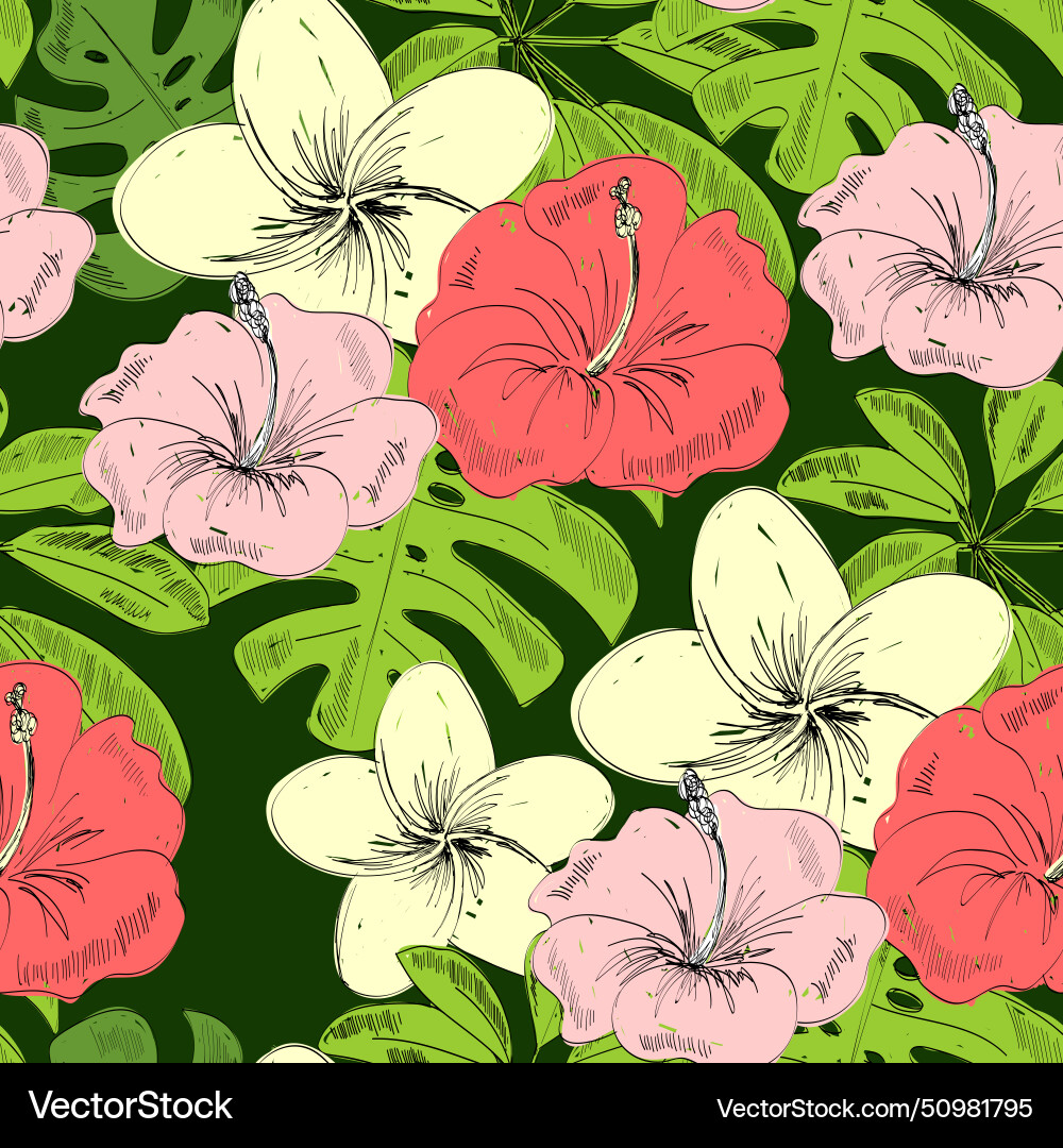 Tropical seamless pattern Royalty Free Vector Image
