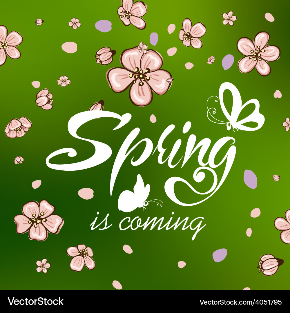 Typographic design lettering spring Royalty Free Vector