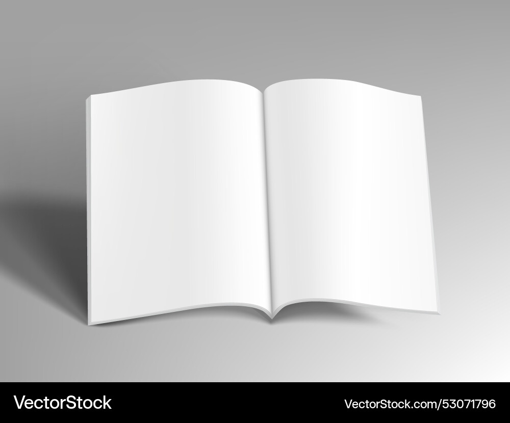 3d blank a4 magazine flying on white background Vector Image