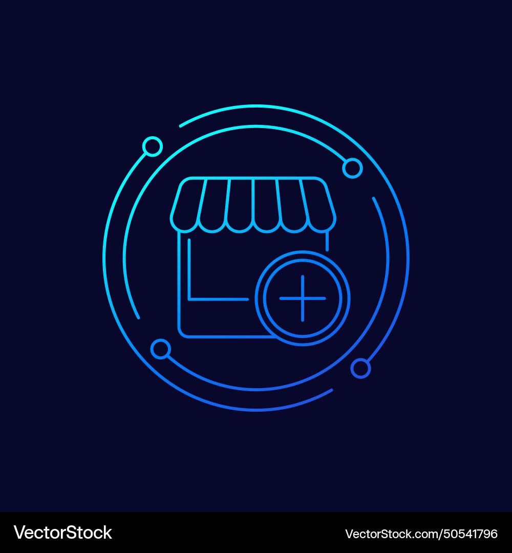Add new seller icon linear design Royalty Free Vector Image