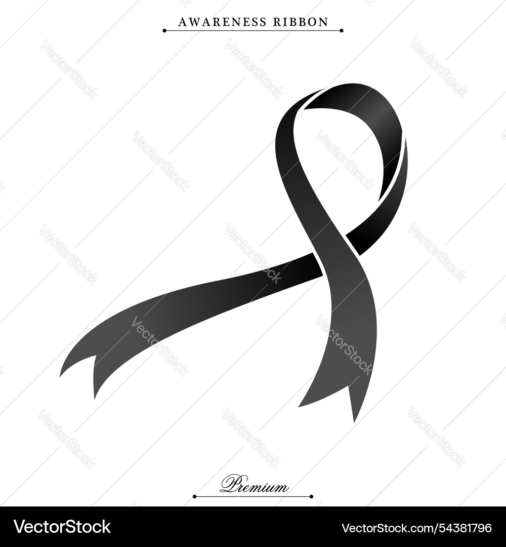 Awareness ribbon element design mourning sign Vector Image