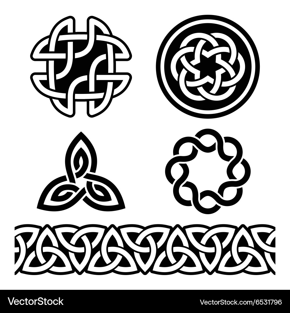 Celtic irish patterns and knots Royalty Free Vector Image