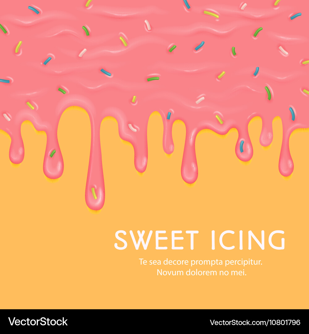 Dripping pink sweet donut glaze background Vector Image