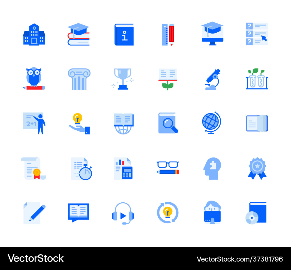 Education icons set Royalty Free Vector Image - VectorStock