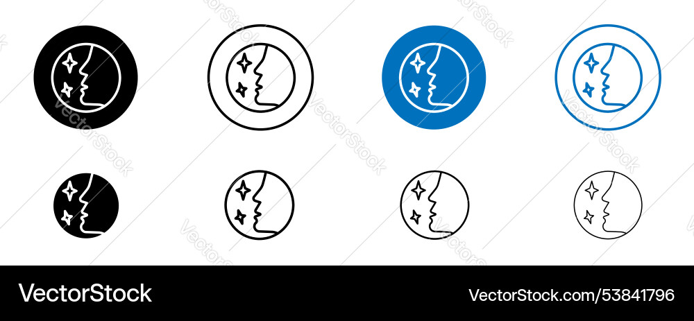 Glowing skin icon set Royalty Free Vector Image