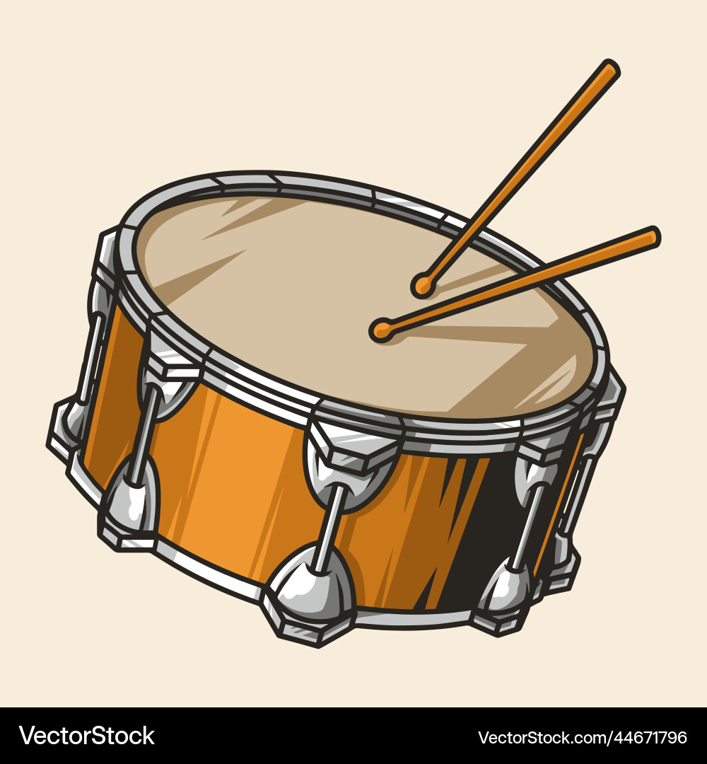 Marching drum element vintage colorful Royalty Free Vector