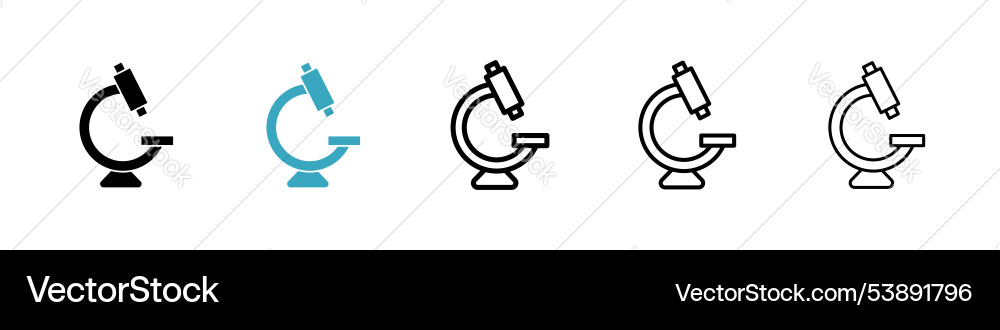Microscope icon set Royalty Free Vector Image - VectorStock
