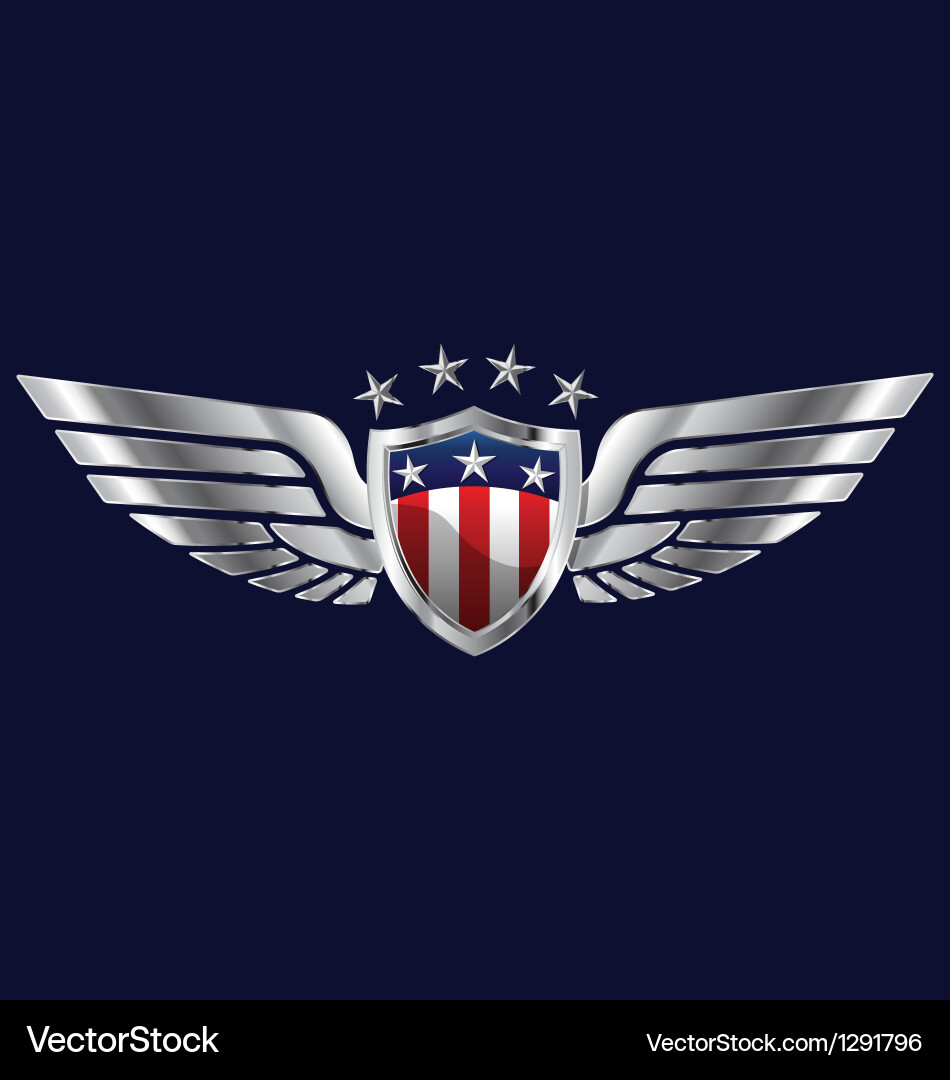 Military Crest with Wings Royalty Free Vector Image