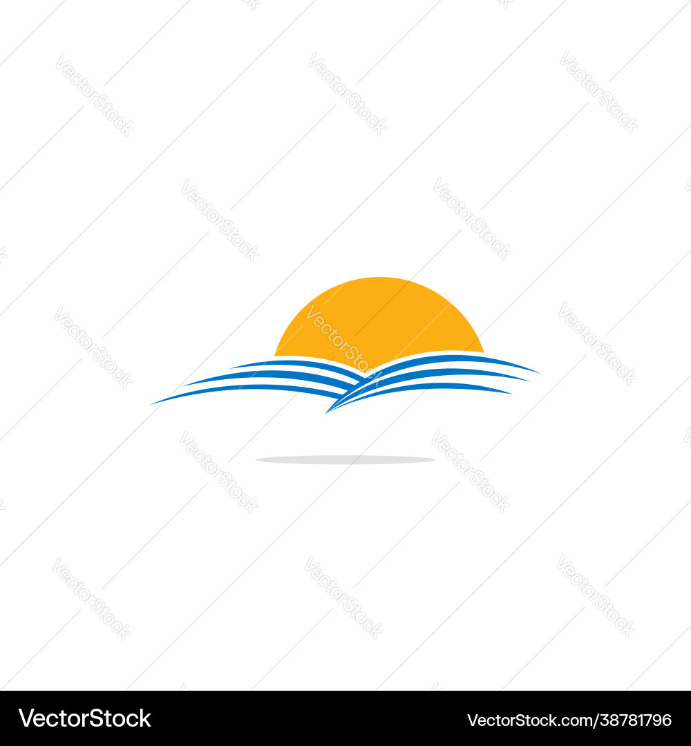 Nature landscape sun logo Royalty Free Vector Image