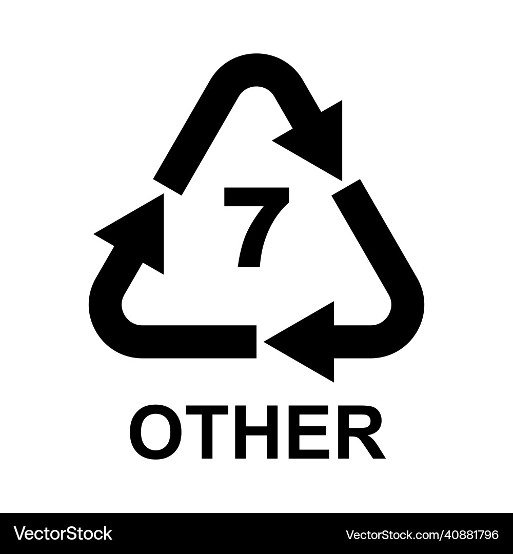 Plastic recycling symbol class 7 other Royalty Free Vector
