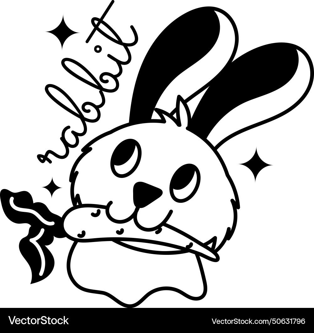 Rabbit eating Royalty Free Vector Image - VectorStock