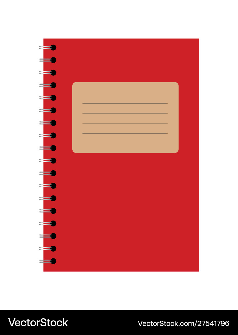 Red Spiral Notebook with Brown Paper Royalty Free Vector