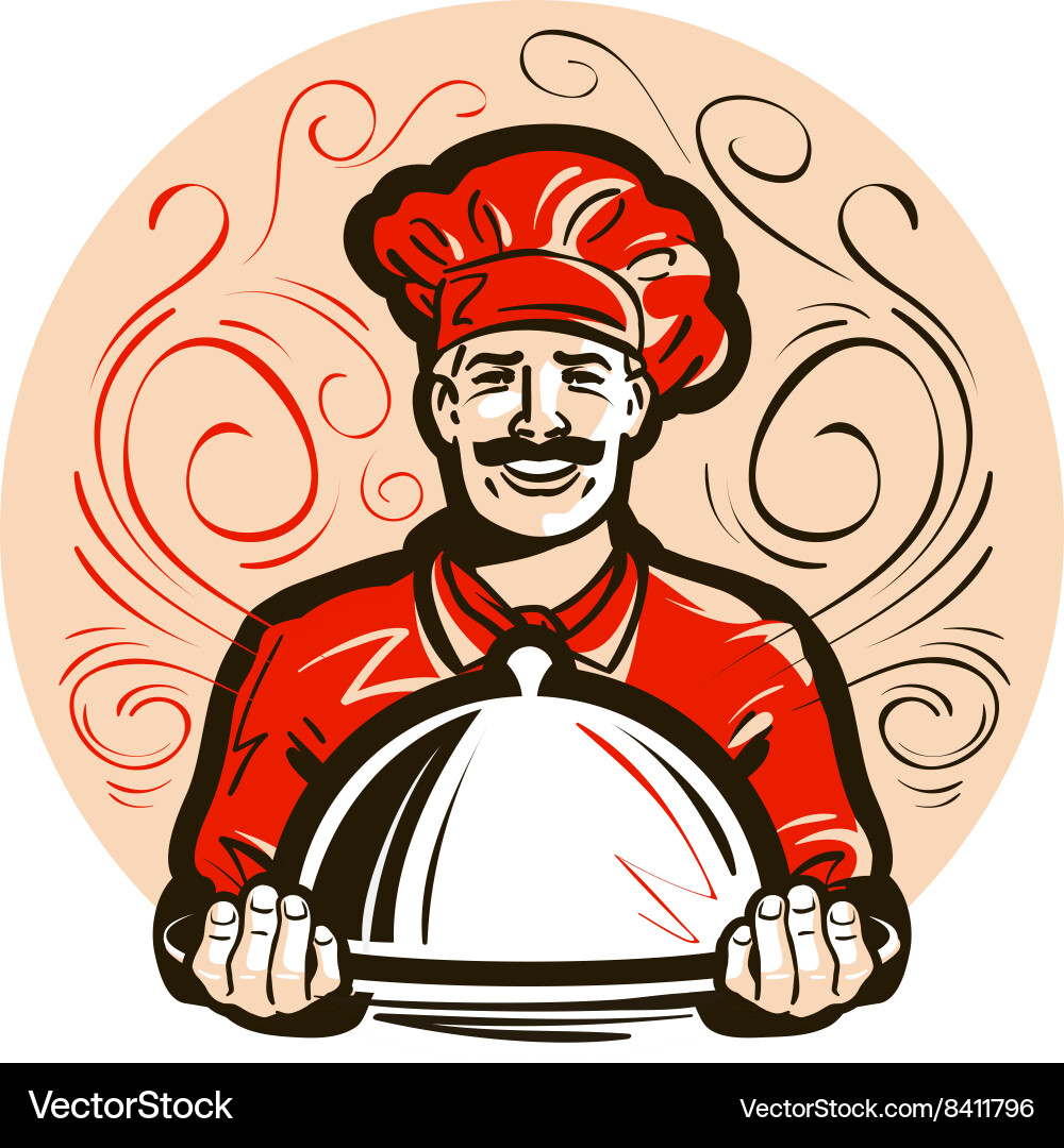 Restaurant cafe logo menu dish food Royalty Free Vector