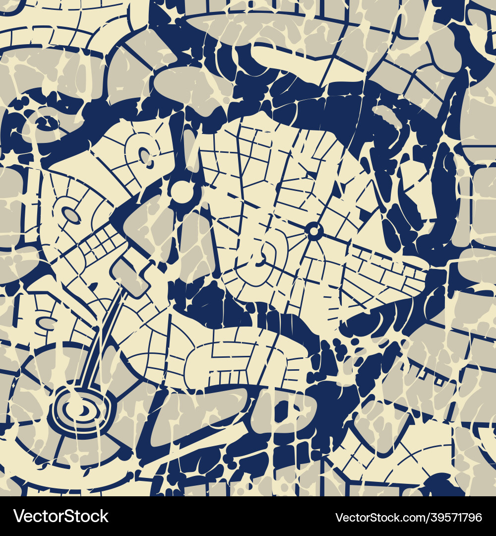Seamless background with an abstract city map Vector Image