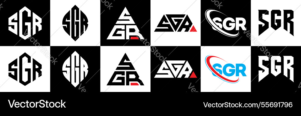 Sgr letter logo design in six style polygon – Royalty-Free Vector ...