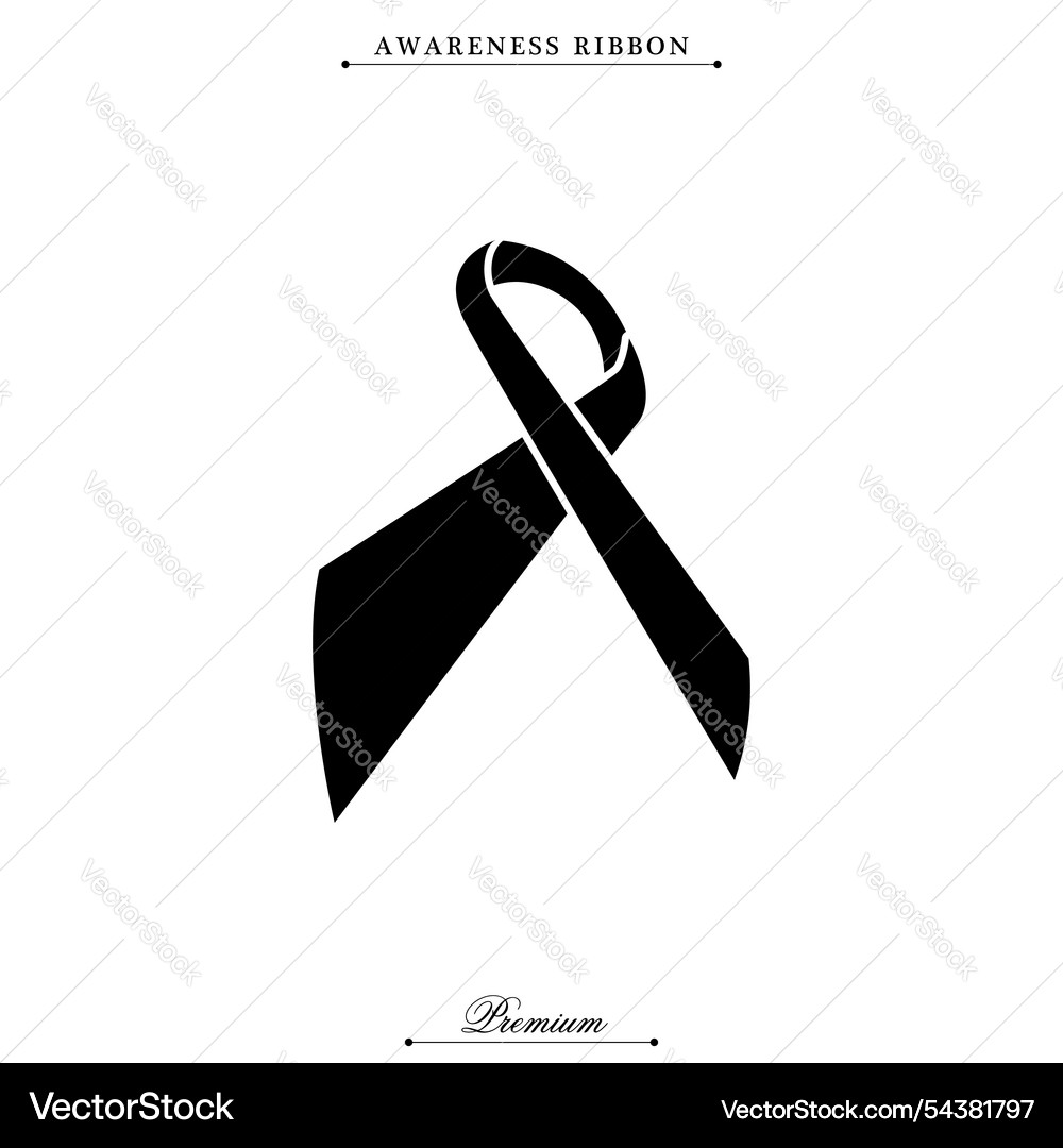 Awareness ribbon element design mourning sign Vector Image