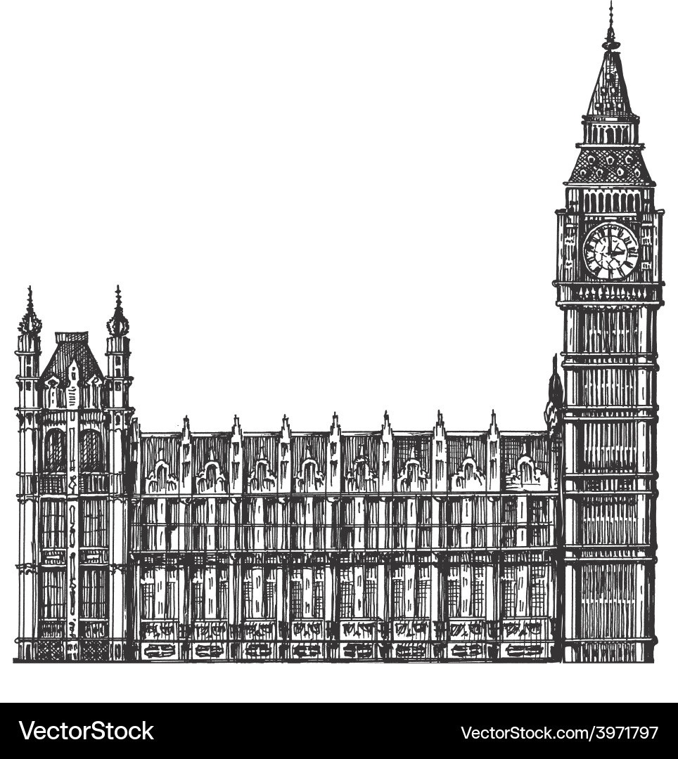 Big ben logo design template london Royalty Free Vector