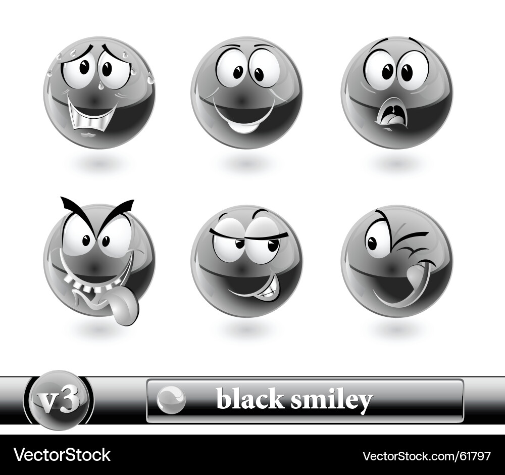 Black Smiley Face Royalty Free Vector Image - VectorStock