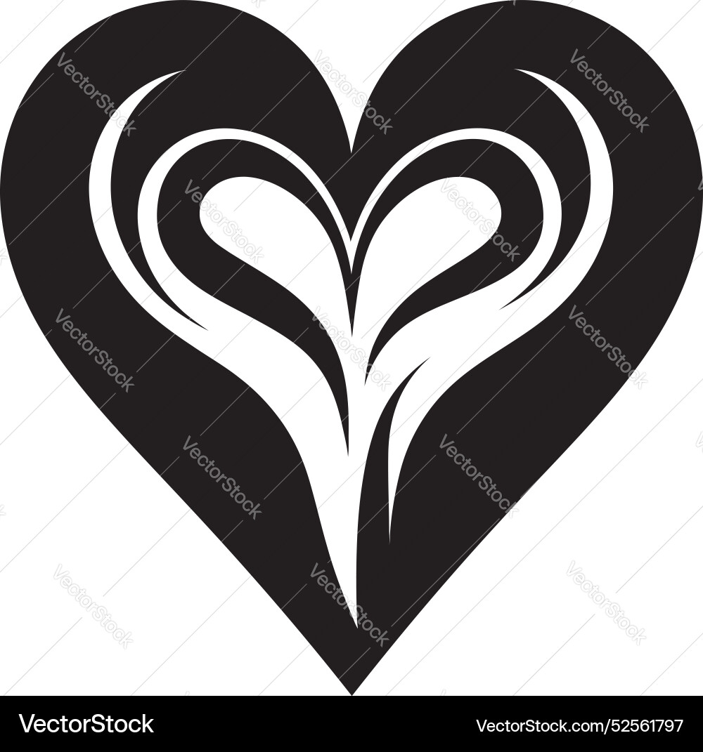 Classy heart icon stylish decorative element Vector Image