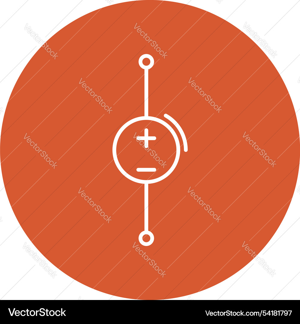 Dc voltage source line circle icon Royalty Free Vector Image
