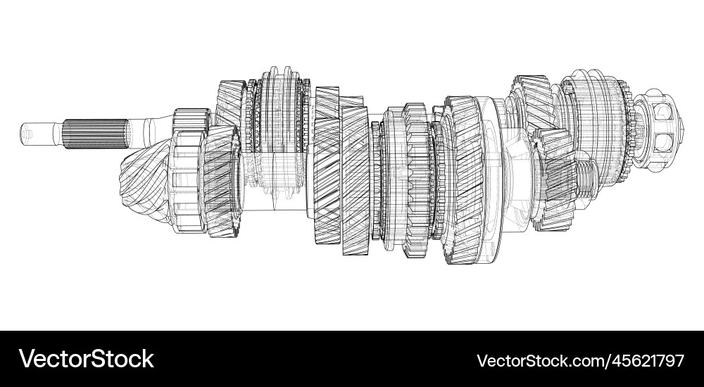 Gearbox sketch Royalty Free Vector Image - VectorStock