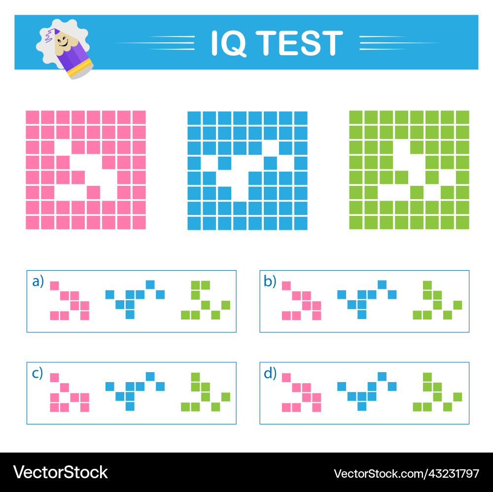 Intelligence puzzle logic question iq test Vector Image