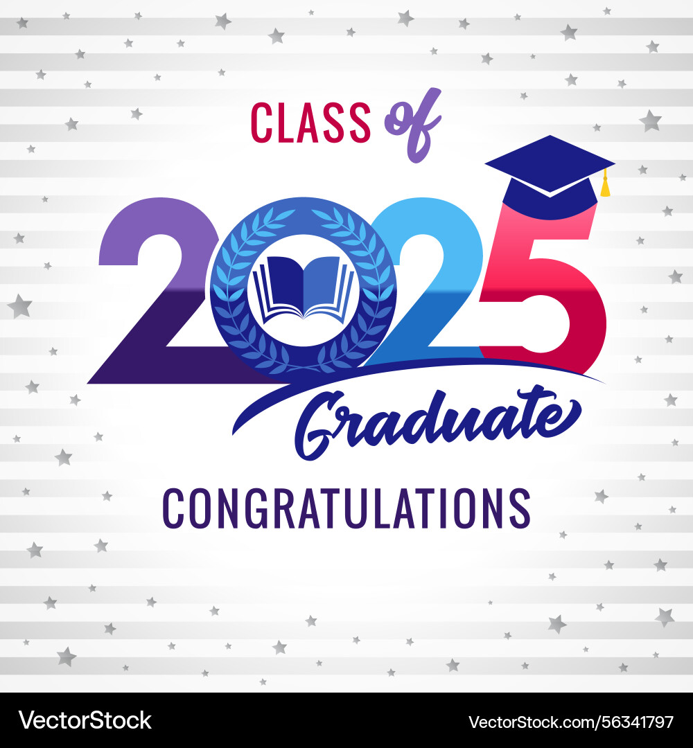 Invitation class of 2025 educational Royalty Free Vector