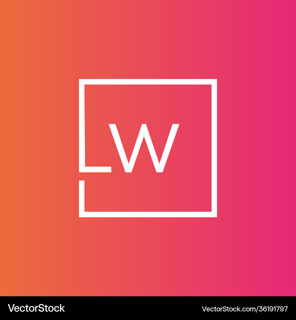 LW Initial Square Logo Royalty Free Vector Image