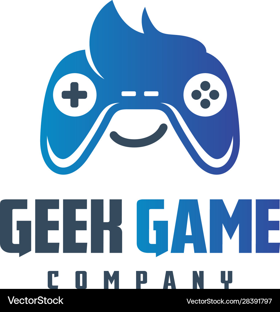 Modern Geek Game Logo Royalty Free Vector Image