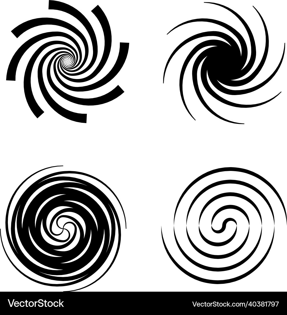 Spirals circular wave elements psychedelic Vector Image