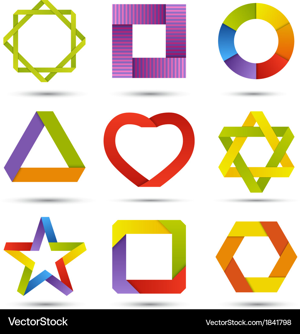 Abstract creative signs set Royalty Free Vector Image