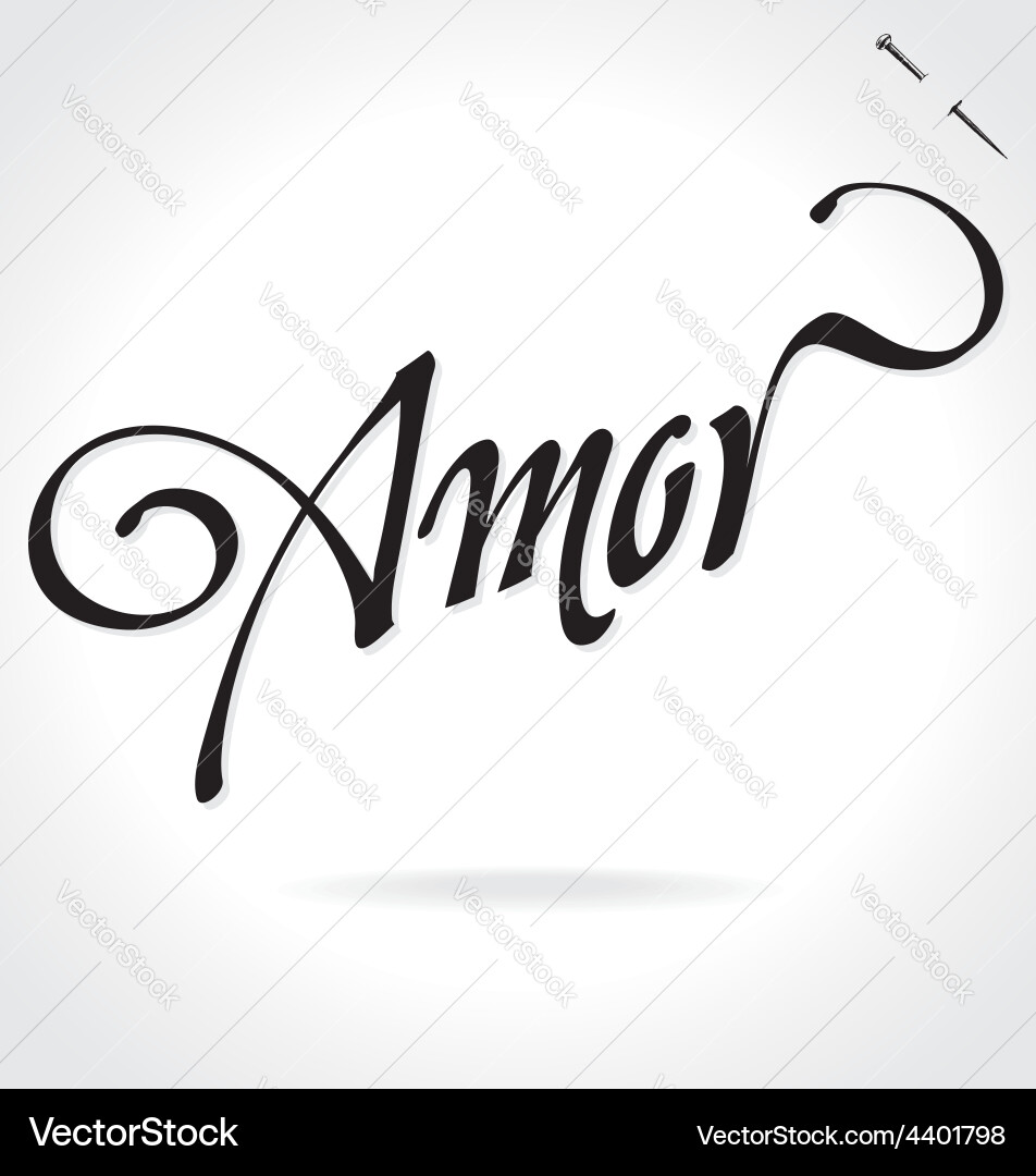 Amor original custom hand lettering Royalty Free Vector