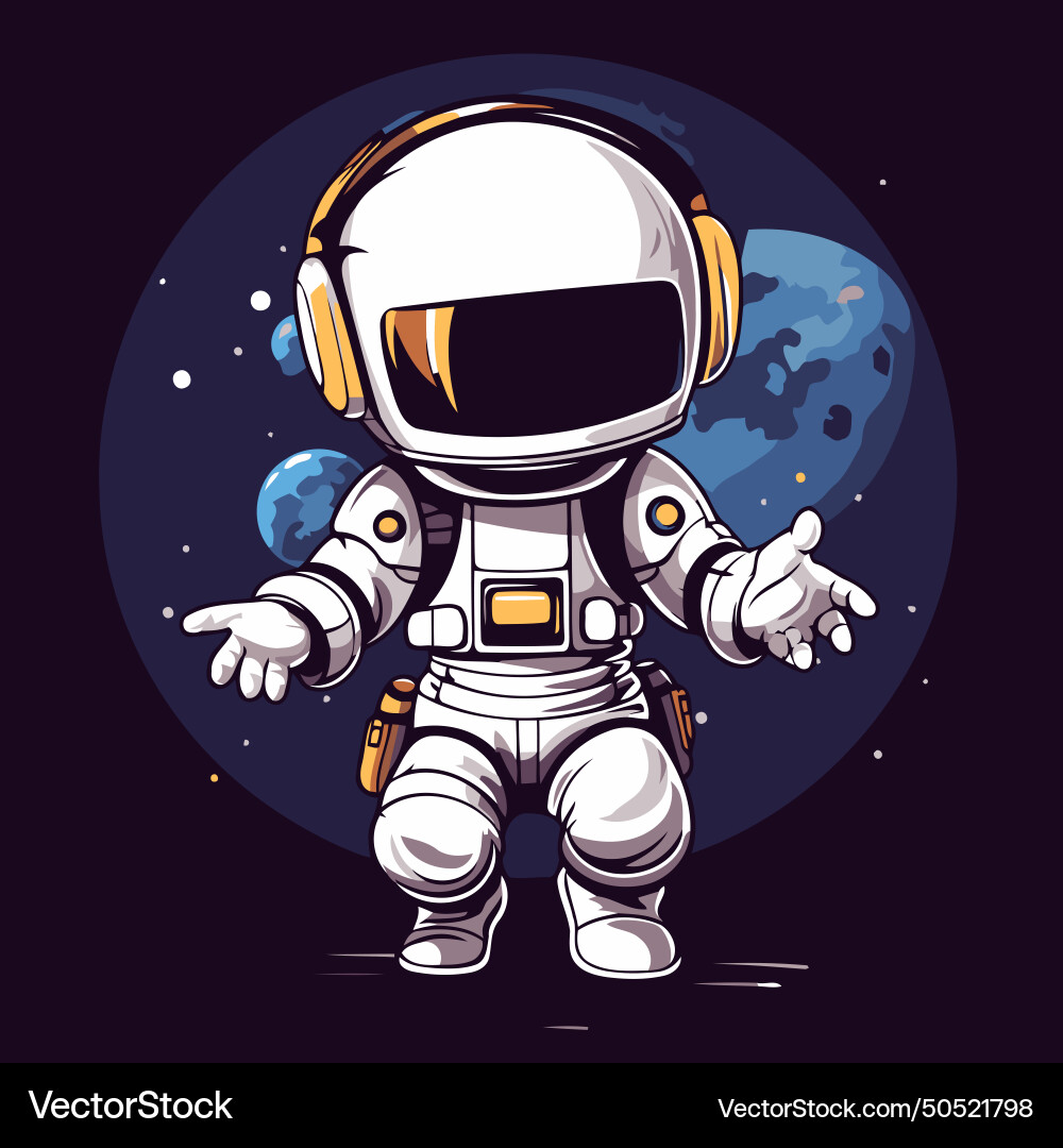 Astronaut in outer space Royalty Free Vector Image