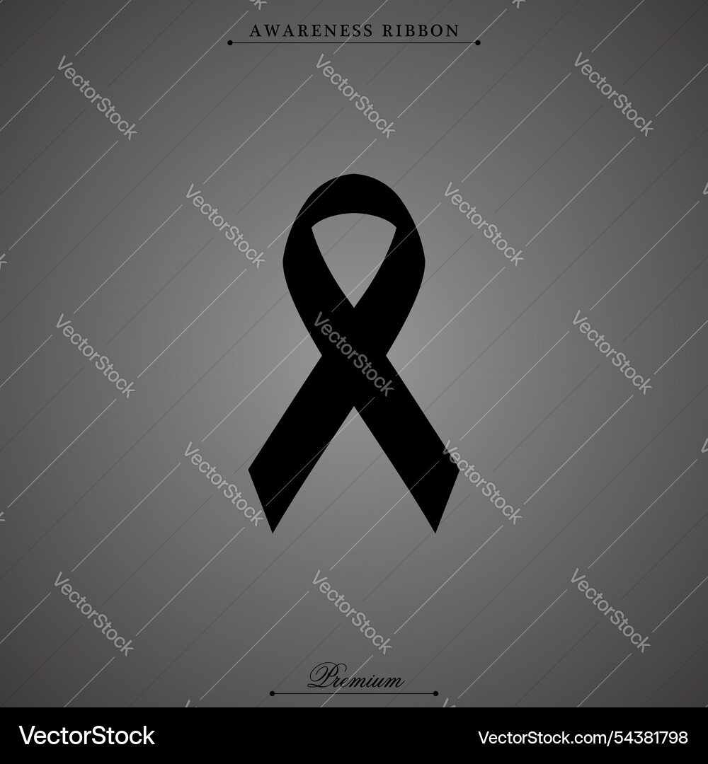 Awareness ribbon element design mourning sign Vector Image