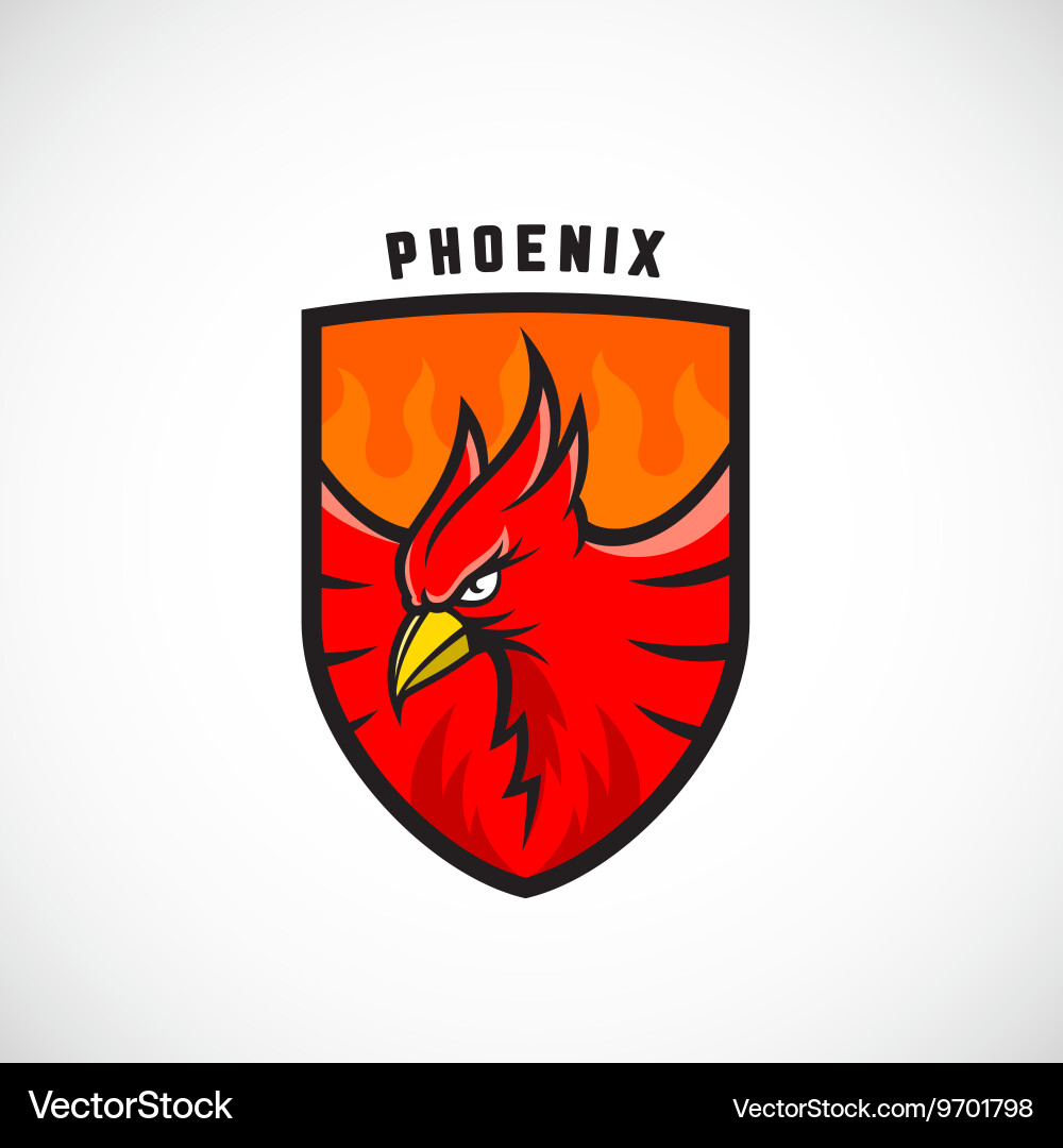 Bird in a shield emblem or logo template Vector Image