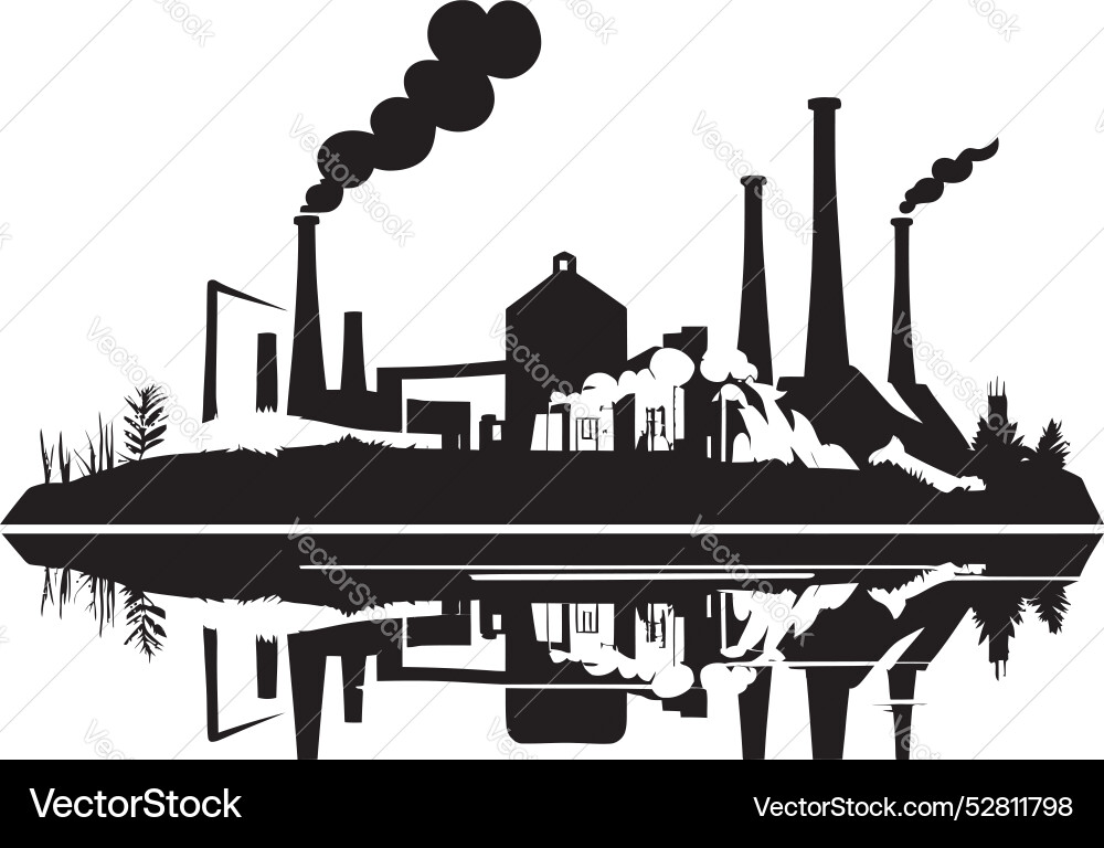 Contaminated currents river pollution icon murky Vector Image