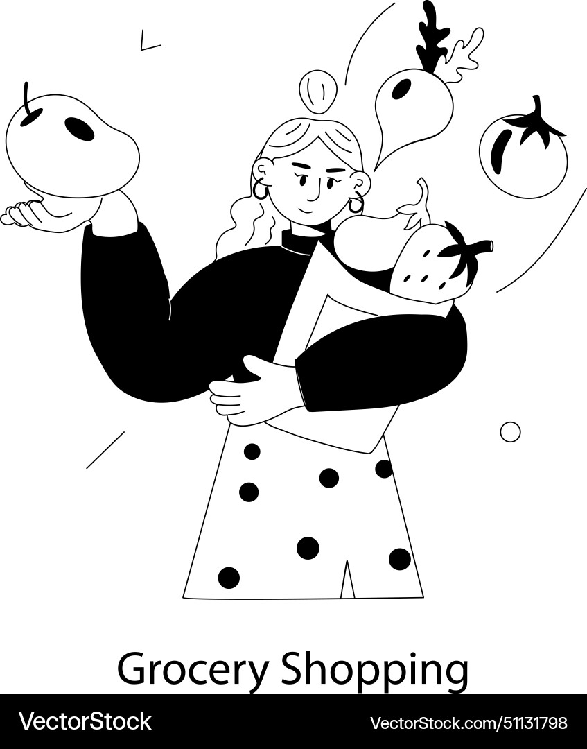 Grocery shopping Royalty Free Vector Image - VectorStock