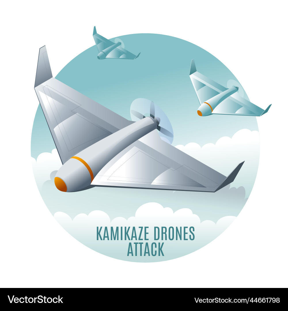 Kamikaze drones attack Royalty Free Vector Image