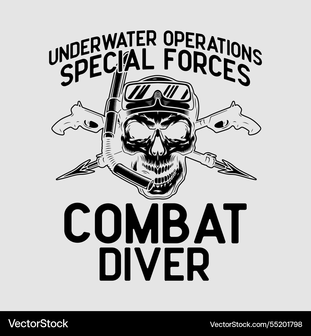 Paracamisetas mod2 us navy deep sea diver combat Vector Image