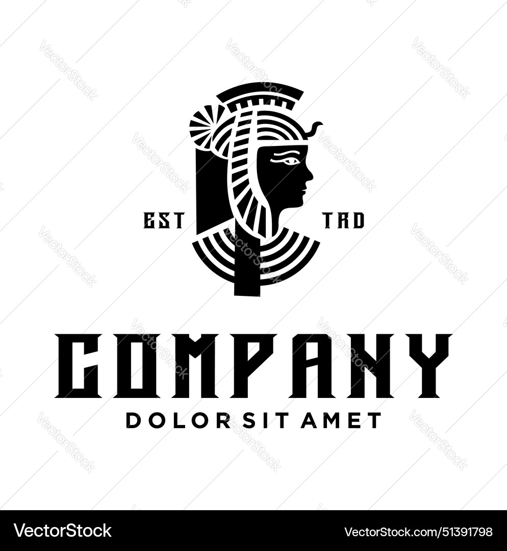 Queen cleopatra logo template ancient egyptian Vector Image