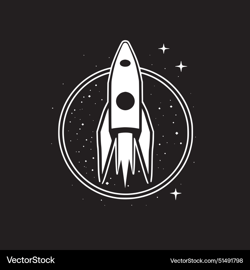 Space - minimalist and flat logo Royalty Free Vector Image