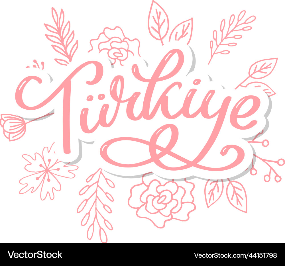 Text in the turkish turkey lettering handwritten Vector Image